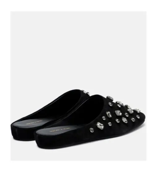 Veronica Beard Narcisa Crystal-embellished Suede Mules