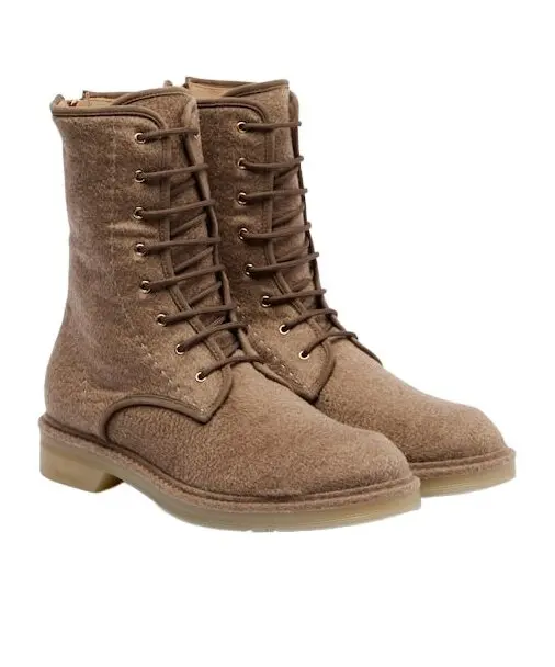 Max Mara Cashmere Combat Boots