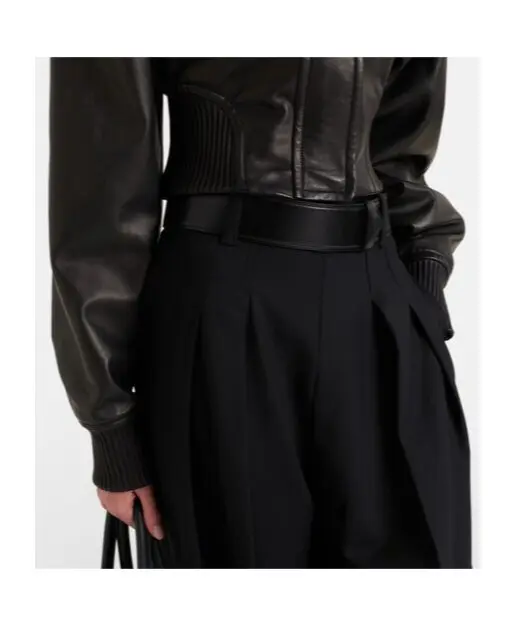 Sportmax Cropped Leather Jacket