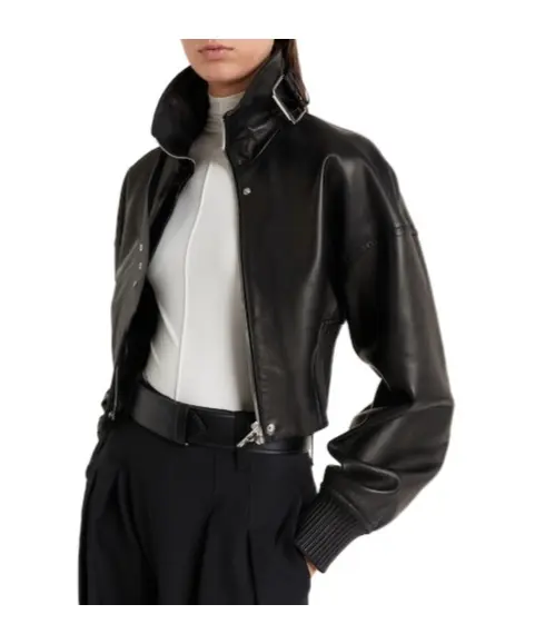 Sportmax Cropped Leather Jacket