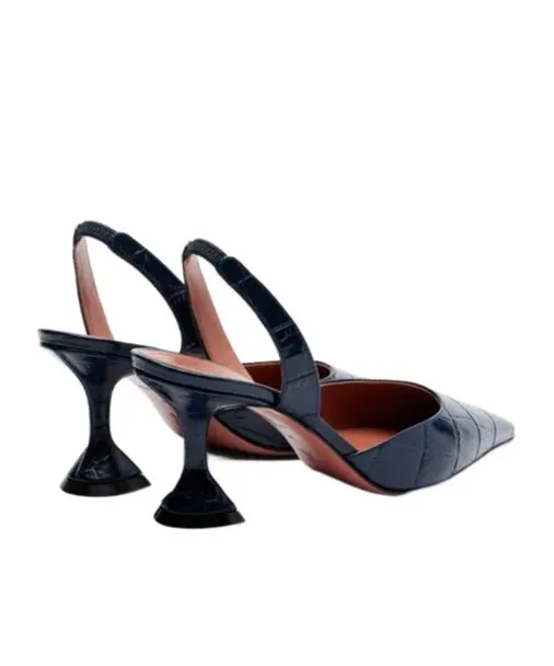 Amina Muaddi Crocodile Print High Heels