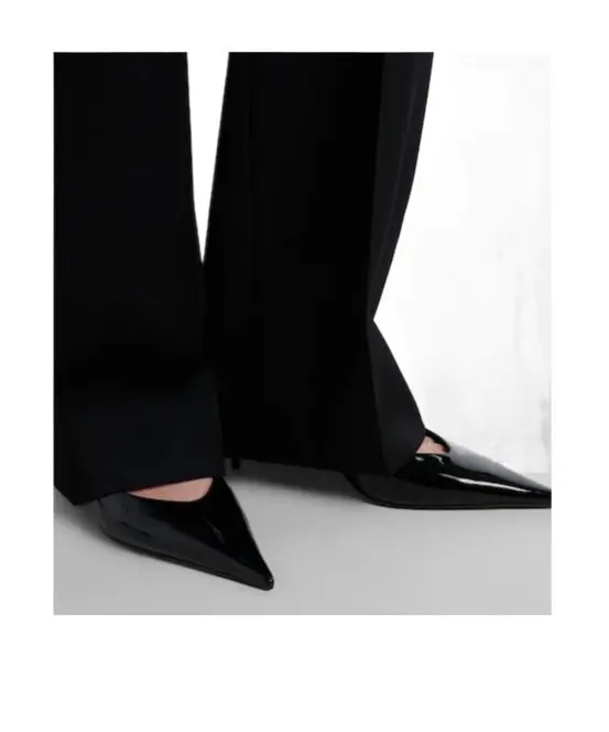 Amina Muaddi Patent Leather Slingback Pumps