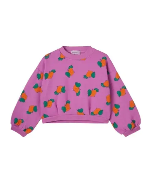 BOBO CHOSES Tangerine Cropped Cotton Sweatshirt - Pink