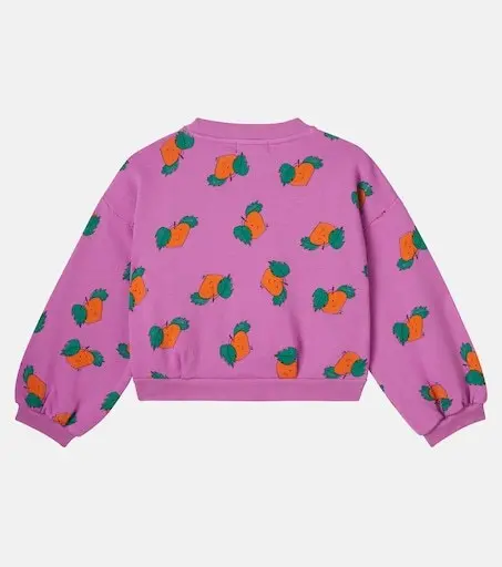 BOBO CHOSES Tangerine Cropped Cotton Sweatshirt
