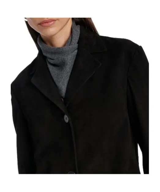 Nour Hammour Solid Suede Blazer