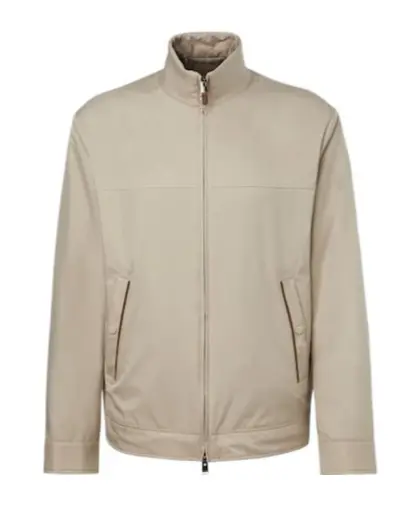 Canali Nuvola Reversible Zip Jacket - Nude