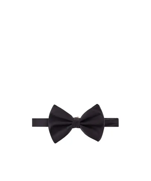 Giorgio Armani Oversize Bow Satin Tie - Blue