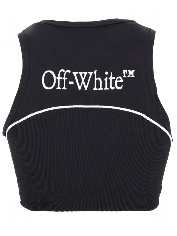 Off-White Logo Trimmed Crop Top