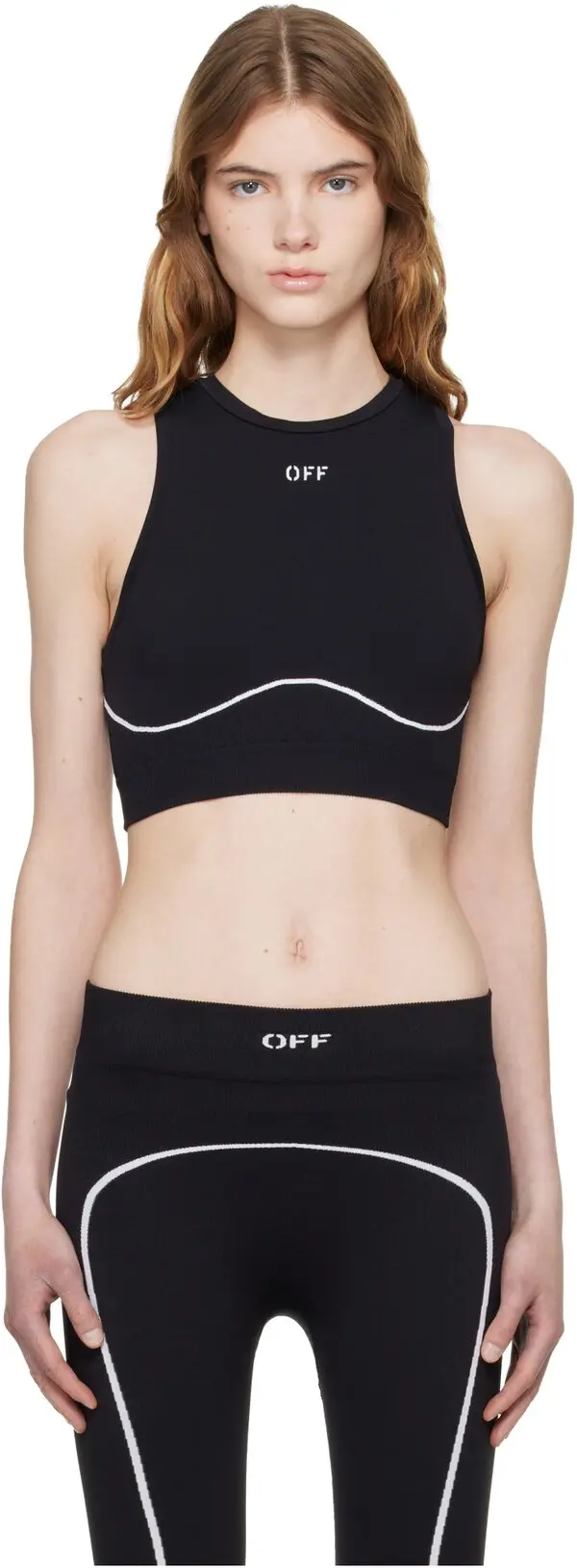 Off-White Logo Trimmed Crop Top