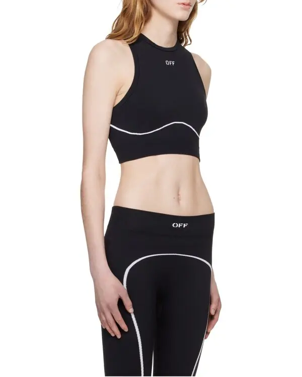 Off-White Logo Trimmed Crop Top