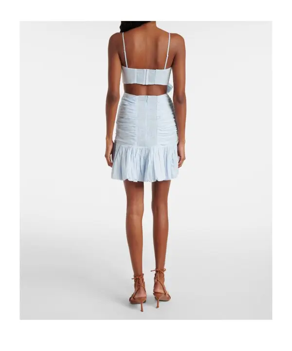 Zimmermann Rhiannon Bow Detail Cotton Mini Dress