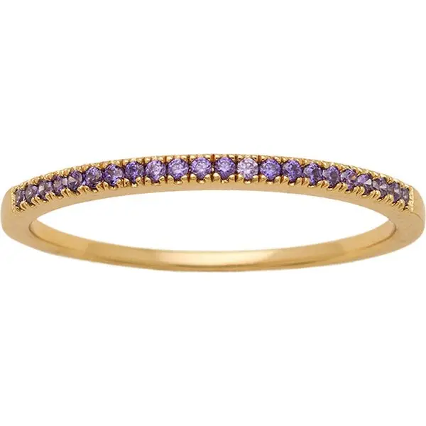 MADE BY MARY Birthstone Stacking Band Ring - Gold February