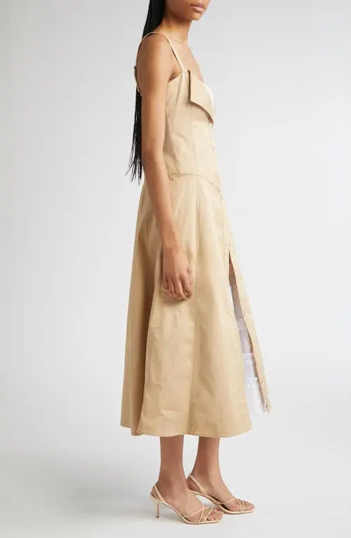 Cinq À Sept Lucil Layer Ruffle Maxi Dress - Khaki/white