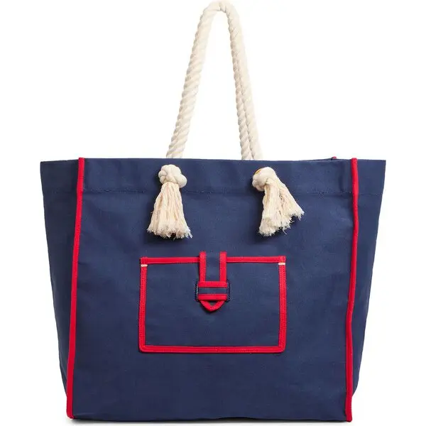 Clare V. Beach Marine Canvas Tote
