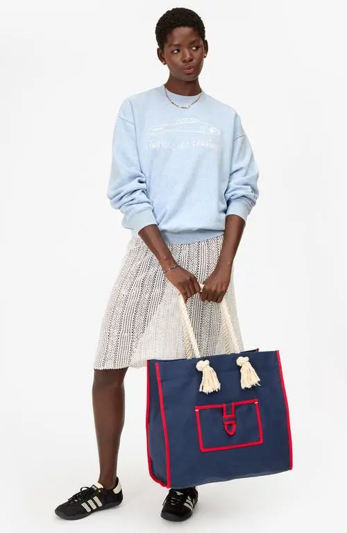 Clare V. Beach Marine Canvas Tote