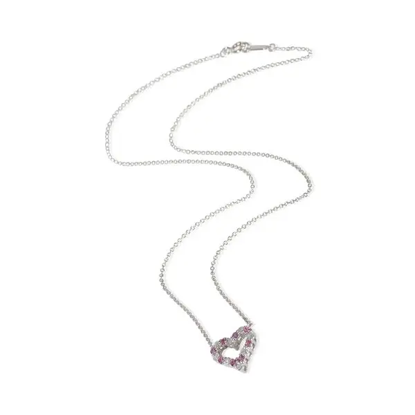 Tiffany & Co. Heart Necklace With Pink Sapphires And Diamonds