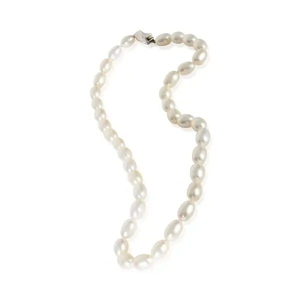 Tiffany & Co. Sterling Silver Freshwater Pearl Twisted Clasp Necklace
