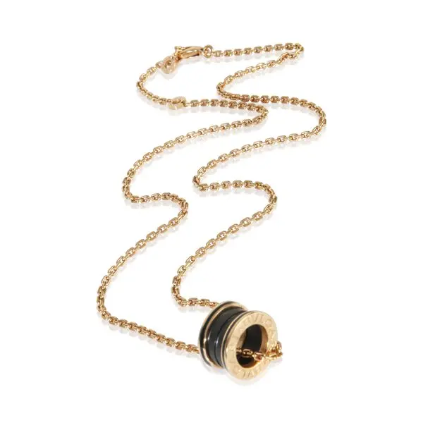 BVLGARI B.zero1 Rose Gold Ceramic Chain Necklace