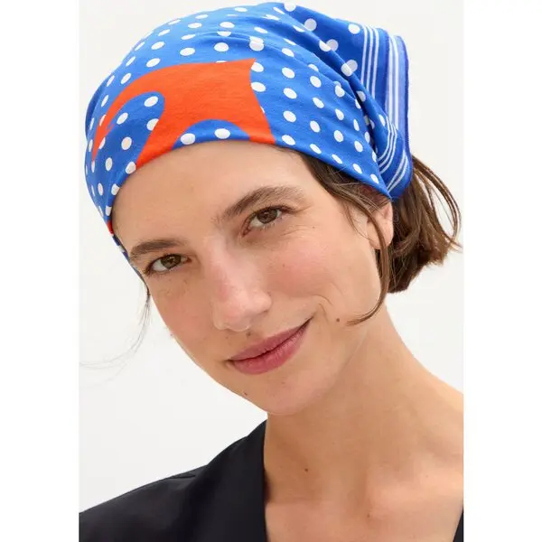 Clare V. Nautique Cotton Bandana - Cobalt