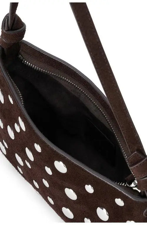 Staud Dani Mini Leather Shoulder Bag With Grommets - Espresso Studs