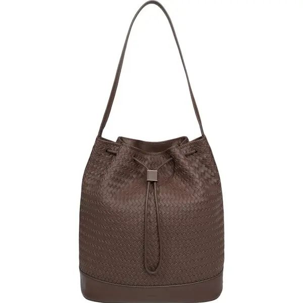 Vince Sarai Woven Leather Bucket Bag