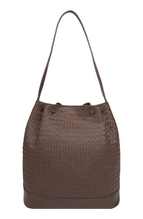 Vince Sarai Woven Leather Bucket Bag
