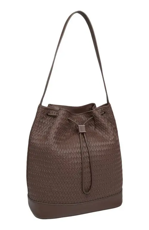 Vince Sarai Woven Leather Bucket Bag