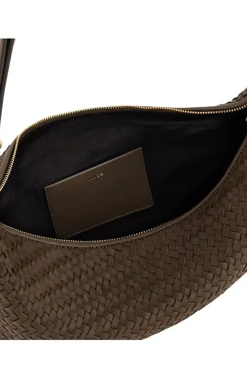 Vince Small Eris Woven Leather Hobo Bag