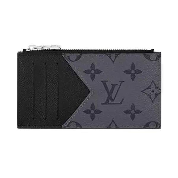 LOUIS VUITTON Coin Card Holder Monogram Eclipse Canvas/ Monogram Eclipse Reverse Canvas