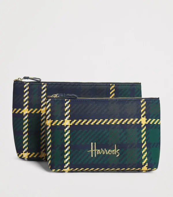 Harrods Small Tartan Logo Pouch