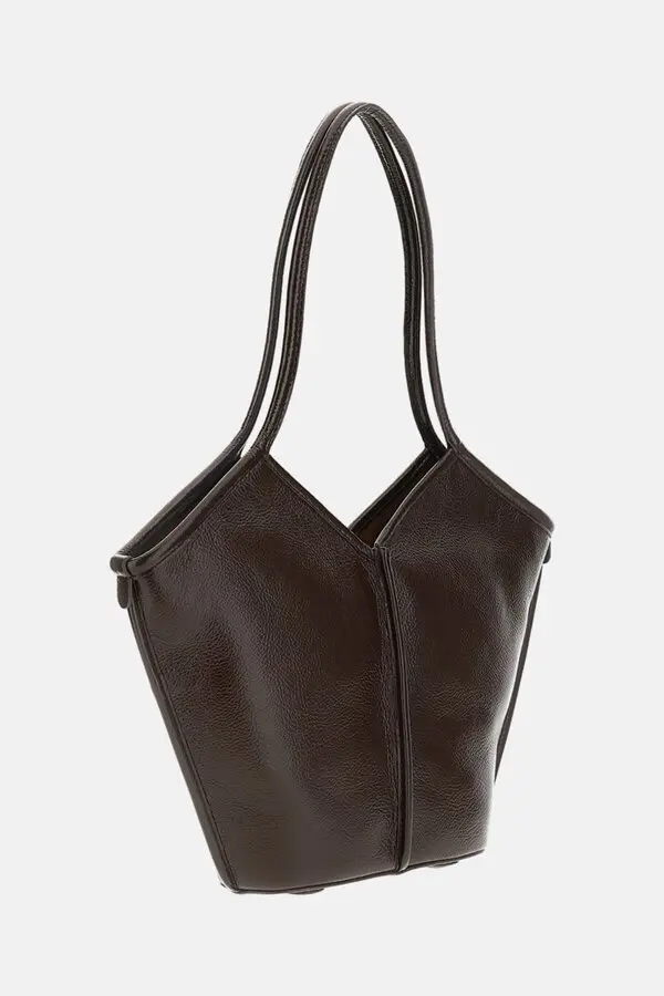 Hereu Dark Brown Leather Shoulder Bag - Multicolor