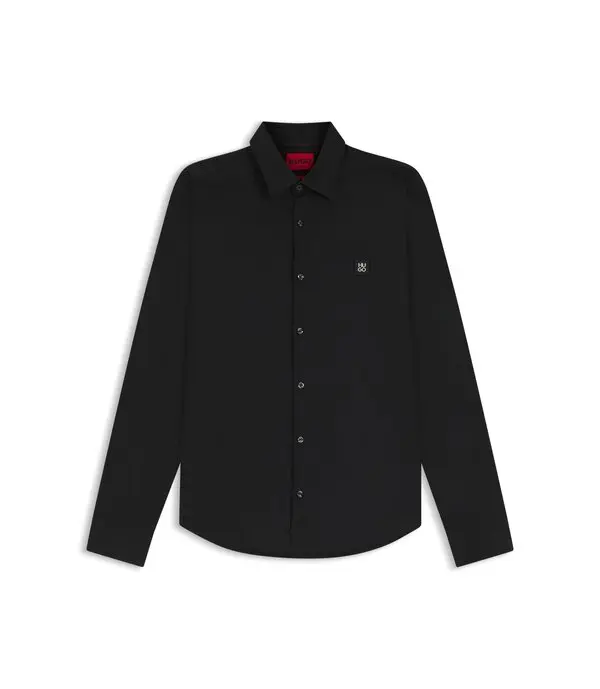 Hugo Slim-fit Shirt In Stretch-cotton Canvas