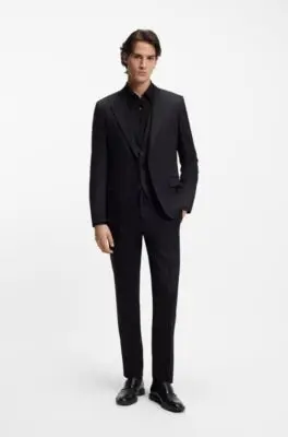 Hugo Slim-fit Shirt In Stretch-cotton Canvas