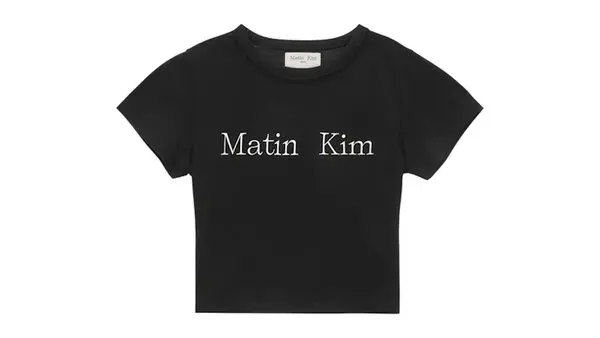 MATIN KIM Logo Crop Top - Black