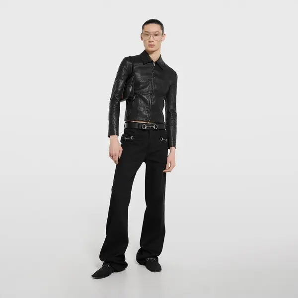 Gucci Washed Stretch Nappa Leather Jacket