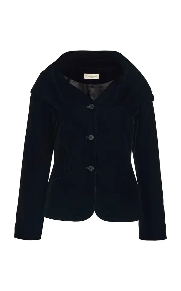 KALLMEYER Ansel Speckled Wool Shawl Blazer - Black