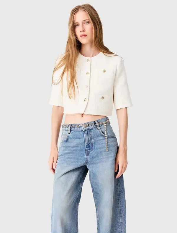 Maje Short-sleeved Tweed Jacket