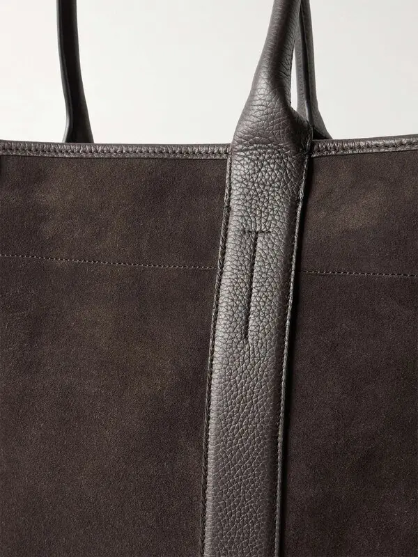 TOM FORD Leather-trimmed Suede Weekend Bag