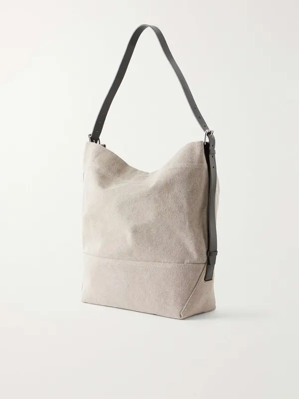 LEMAIRE Leather-trimmed Canvas Tote Bag