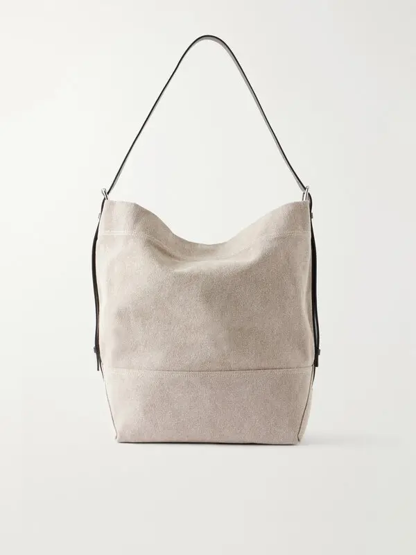 LEMAIRE Canvas Tote Bag With Leather Trim - Neutrals