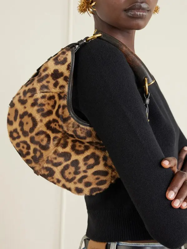 Saint Laurent Mombasa Leopard-print Pony Hair Shoulder Bag - Multi