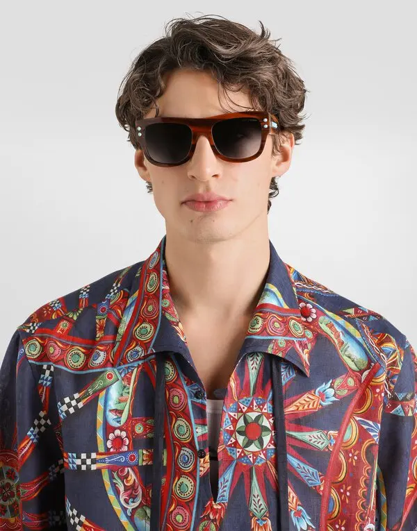 Dolce & Gabbana Carretto-print Hawaii Linen Shirt