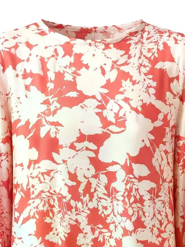 Agnona Floral Print Silk Blouse