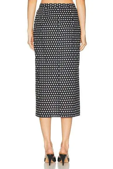 FRAME Polka Dot Linen Skirt