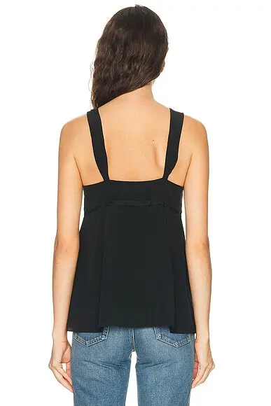 Chloé Tie Front Tank Top With Lace Trim