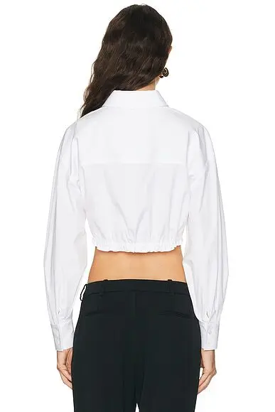 Carolina Herrera Cropped Long Sleeve Button Down Shirt
