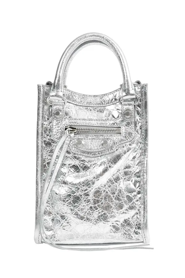 Balenciaga Le City Tote Phone Holder - Silver