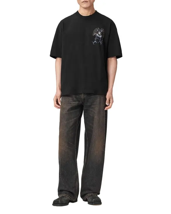 ALLSAINTS Raptour Eagle Logo Graphic T-shirt - Washed Black