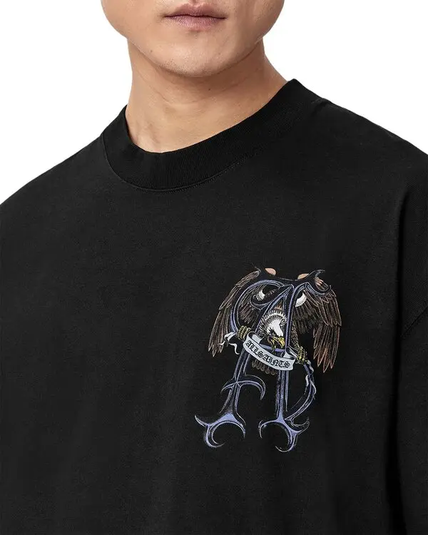 ALLSAINTS Raptour Eagle Logo Graphic T-shirt - Washed Black