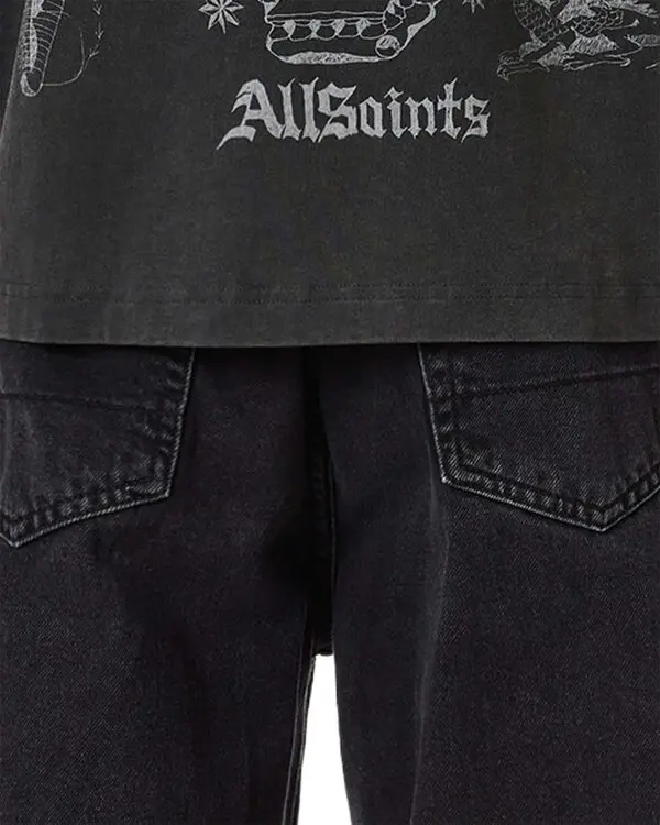ALLSAINTS Ignis Tattoo Graphics Logo T-shirt - Washed Black